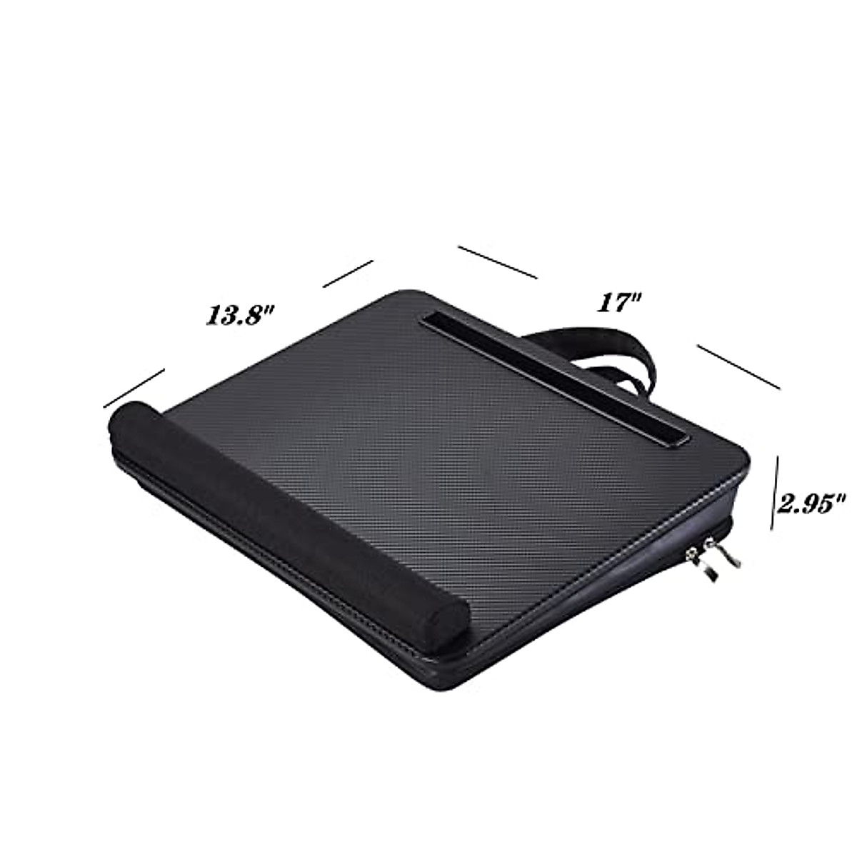 Laptop Lap Desk with 15 15.6" inch Laptop Sleeve Case Bag, Sofa Bed Desk with Cushion and Soft Wrist Pad,Laptop Stand Built in Tablet and Phone Holder (Black Carbon)
