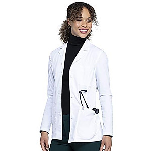 Cherokee Women Scrubs Lab Coat Workwear Revolution Tech 28" Consultation WW450AB, M, White