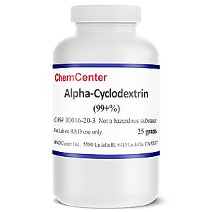 ChemCenter Alpha-Cyclodextrin, High Purity Powder, 99% min., 25 Grams