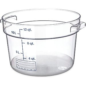 CFS 1076707 StorPlus Polycarbonate Round Food Storage Container, 12 Quart, Clear