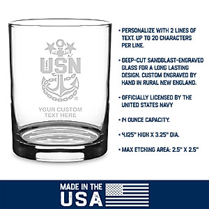 7.62 DESIGN Personalized U.S. Navy Master Chief Petty Officer 14 oz. Double Old Fashioned Glass