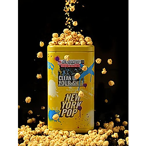 Cussso Decorative 1.8 Gallon Trash Can Waste Bin for Home, Office, Bathroom - Stylish Design Collector's BIN for Any Interior Décor (Yellow - New York Pop)