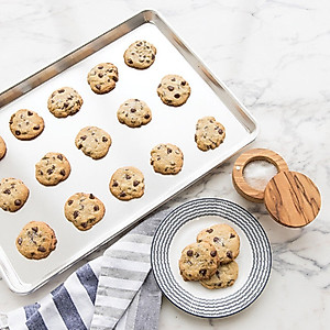 Small Baking Sheets Pans, HOHUNGF Mini Stainless Steel Cookie Sheets & Toaster Oven Tray Pan,Non Toxic & Healthy,Superior Mirror Finish & Easy Clean, Dishwasher Safe, 9.4 x 7x 1 inch, Silver, 9.4inch