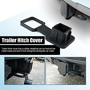 gunhunt Pack of 1 Square Plug Protection Cap, Traction Cover, 2In Trailer Hitch Covers, Car Trailer Cover, for Toyota Ford Jeep Chevrolet Nissan Dodge (Black)