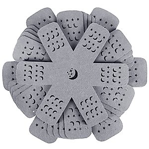 BYKITCHEN Pan Pot Protectors, Pan Protector with Stars and Moons, Set of 12 and 3 Different Sizes, Larger&Thicker Gray Pan Separators/Pot Protectors for Stacking and Protecting Your Cookware
