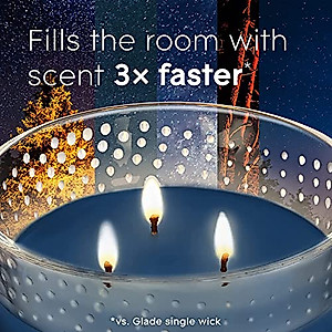 Glade Candle, Fragrance Candle Infused with Essential Oils, Air Freshener Candle, 3-Wick Candle (Fall Night Long)