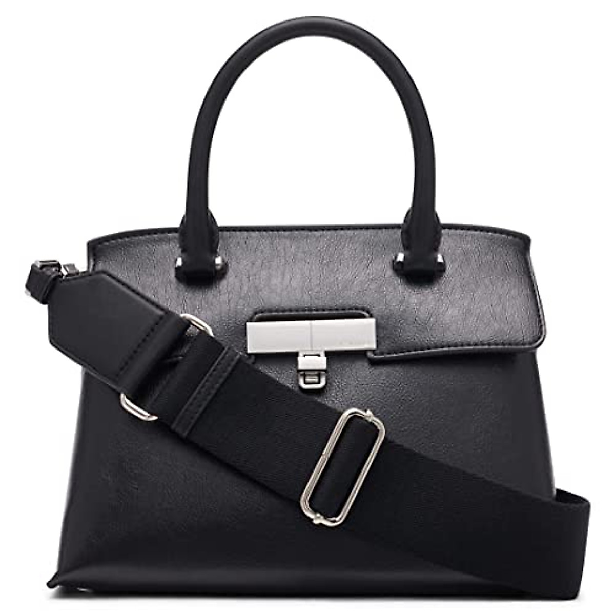 Calvin Klein Becky Top Handle Mini Bag Crossbody, Black/Silver