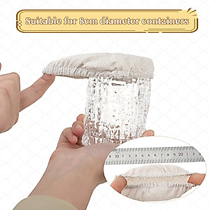 Thinp 5 Pack Sourdough Jar Cover,Sourdough Cover Mason Jar Covers Sourdough Cover Fabric Jar Covers for Sourdough Unbleached Reusable Cloth Covers for Sourdough Starter Jars,Fit Jars Mouth From 3-4"