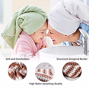 2 Hand Towels Set 15.7”x31.5”, Microfiber Diamond Hand Towels, Soft Bath Hand Towels for Bathroom Hotel Home Kitchen, High Absorbent Hotel Quality Quick Dry Hand Face Towels (Brown)