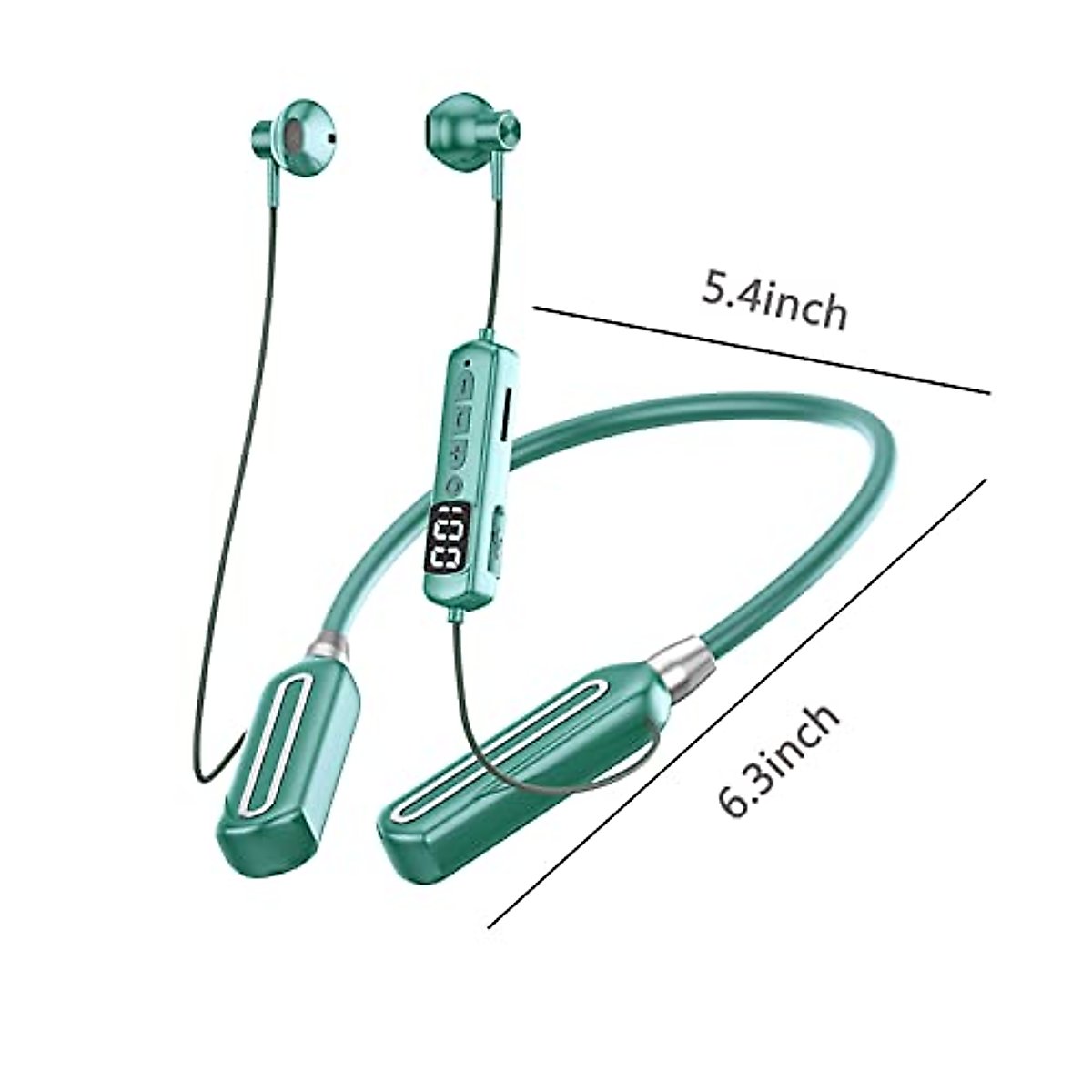 MUMICO Wireless Bluetooth Neck Hanging Headset - Intelligent Digital Display Noise Cancellation Sports Range Can Call Can Be Inserted Into The Card(Excluded) Compatible with Android iOS