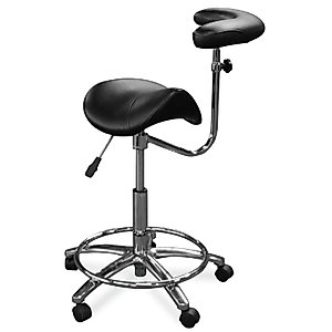 Dentists Unite 4025-210 Dental Assistant Saddle Stool with Body Arm, Tumbleweed
