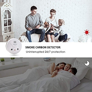 Smoke and Carbon Monoxide Detector Combo Unit Battery Operated Smoke Co Alarm with Self Test Button
