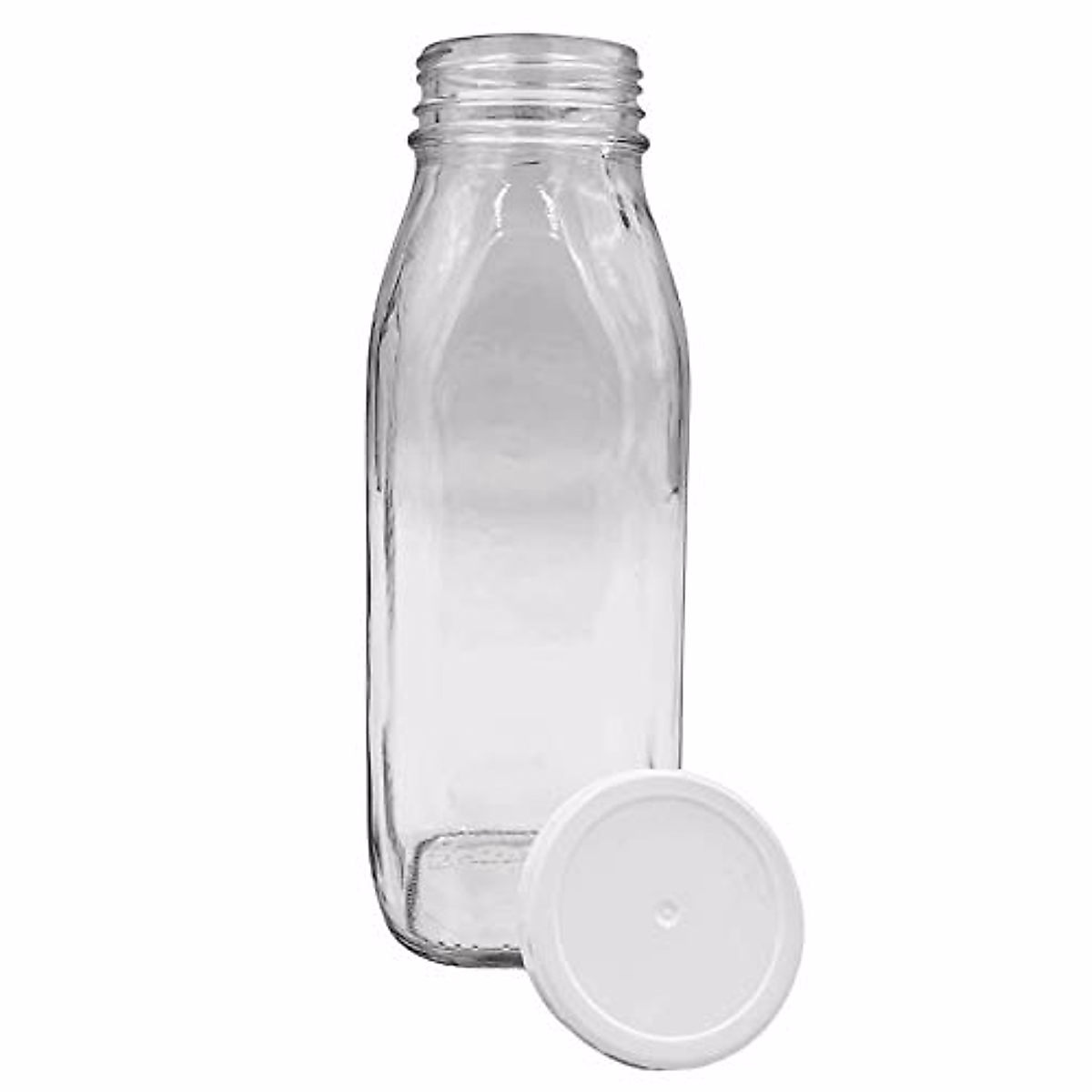 Shenandoah Homestead Supply 1 Pint / 16 oz Glass Beverage Bottles with Screw On Cap (Set of 2)