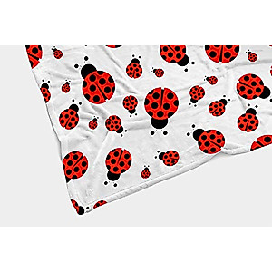 HGOD DESIGNS Ladybug Throw Blanket,Red Ladybug Pattern Soft Warm Decorative Throw Blanket for Baby Toddler or Pets Cat Dog 30"X40"