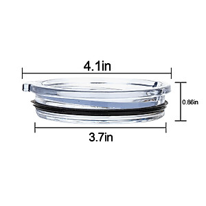 Zukro Replacement Lid for Zukro 32 Glass Tumbler with Handle, Press In, Compatible with Bubble Tea Straw, BPA Free, Clear