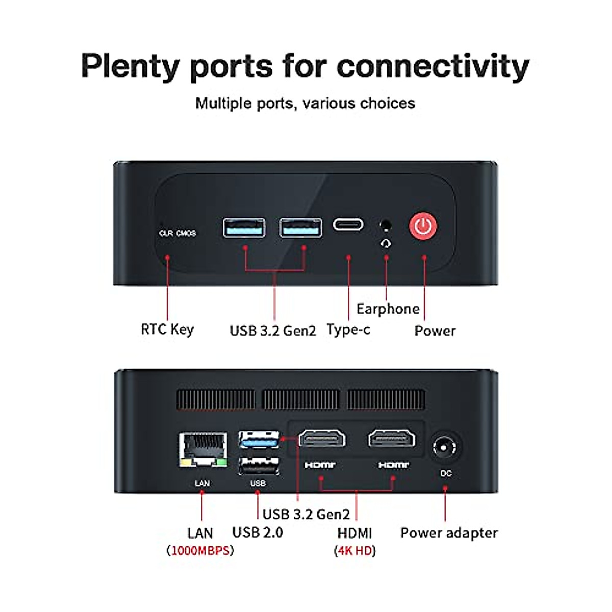 Beelink Mini PC, Mini Computer AMD Ryzen 5 5500U(up to 4.0GHz) 7nm, 6C/12T, 16GB DDR4 RAM 500GB NVME SSD, HDMI|Type-c|Wi-Fi 6|RJ45|Bluetooth 5.2 Office Mini Computer