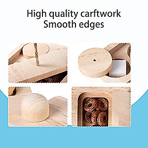 Augegel Guinea Pig Foraging Toys, 5 in 1 Hamsters Wooden Interactive Enrichment Toys,Rabbit Puzzle,Treat Dispenser for Small Animal Funny Toys, for Bunny, Chinchillas, Hamsters, Rats and Gerbils