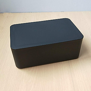 beerty Tissue Box Cover - Wet Wipes Dispenser Holder with Lid Black Dustproof Tissue Storage Box for Home Office Store