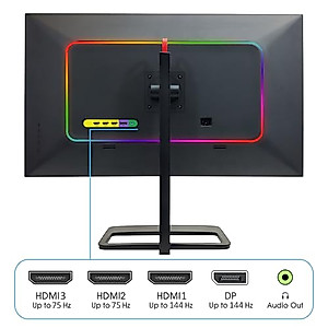 Sceptre IPS 32 inch QHD LED Monitor HDR400 2560x1440 HDMI DisplayPort up to 144Hz 1ms Height Adjustable Gaming Blinders included, Build-in Speakers Gunmetal Black 2021 (E325B-QPN168+)