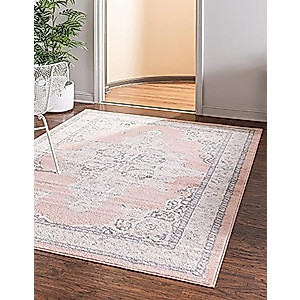Unique Loom Parker Collection Area Rug - Merakli (10' x 14' Rectangle, Rose/Gray)