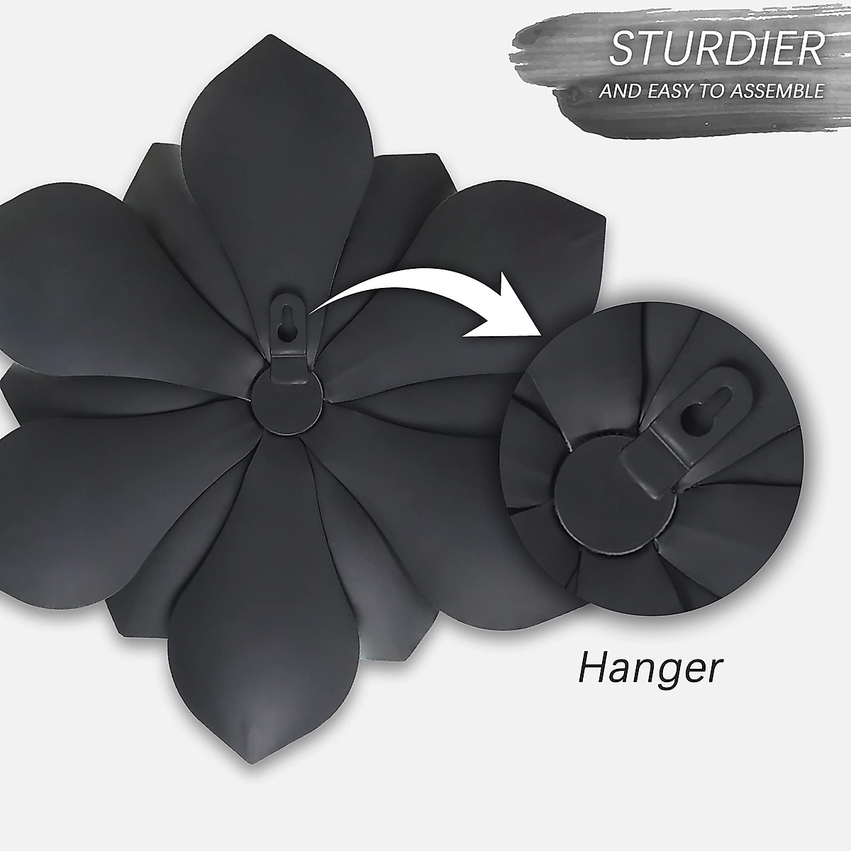 Decointo Blue Metal Flower Wall Decor, 13" Flower Sculpture Home Decor for Bedroom, Living Room, Bathroom, Kitchen, Garden, Patio Porch - Rustic Floral Wall Art Hanging Decorations