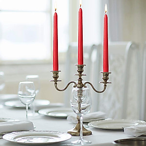 Asama Red Taper Candles - Set of 14 Dripless Candles - 12 inch Tall, 3/4 inch Thick - 10 Hour Clean Burning