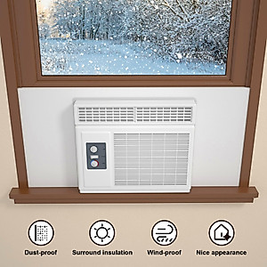 SZZSAF Window Air Conditioner Side Insulated Panel, 1PIC Full Surround Insulation Panels Window Seal Kit, WinterSummer Winter Heat and Draft Insulating,Insulation foam material (WHITE)