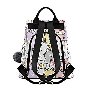 ALAZA Cute Animal Cat Pig Rabbit Sheep Backpack for Daily Shopping Travel
