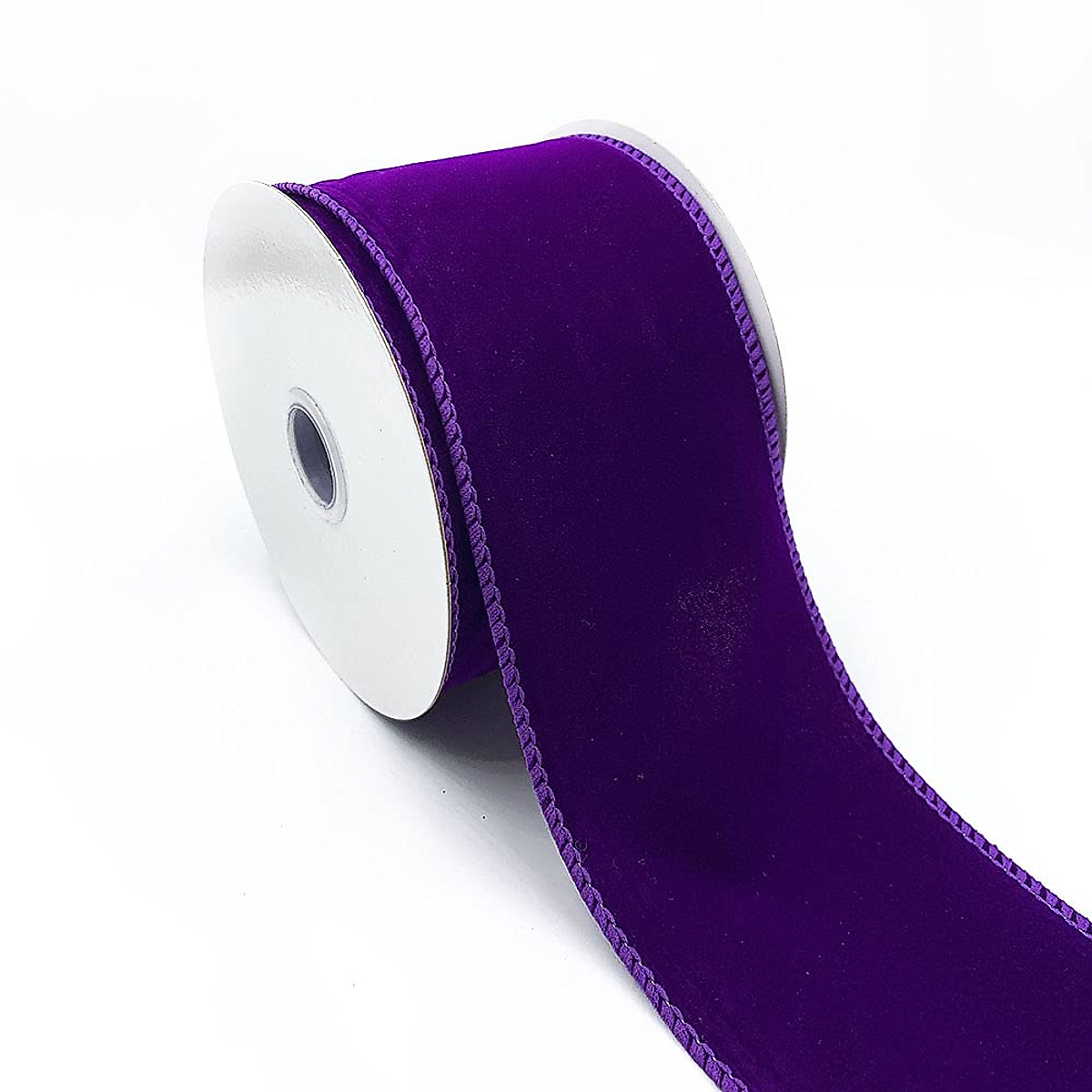 WR 63-5032 Holiday Velvet Wired Edge Ribbon 2.5" x 10 Yards for DIY Crafting, Gift Wrapping, Home Decor (Purple)