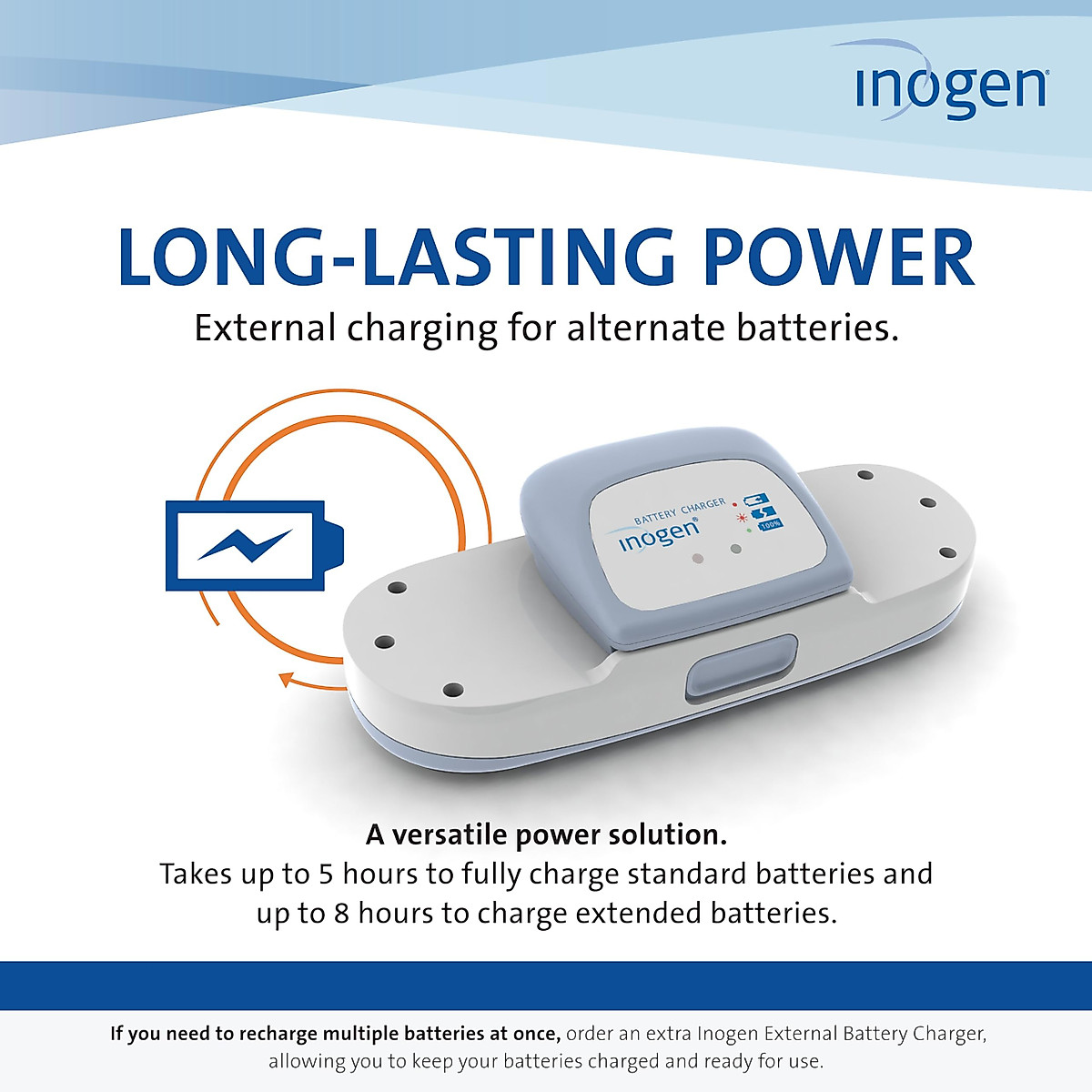 Inogen One G3 External Battery Charger - Lightweight and Portable Charging for The Inogen One G3-0.12 lb. - 3.13 in. W x 2.75 in. L x 1 in. H
