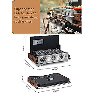 Naturehike Charcoal Grills Portable Charcoal Grill BBQ Grill Small Folding Tabletop Grill Mini Stainless Steel Outdoor Cooking Propane Grill Camping Beach Traveling Picnic Backyard (Gray)