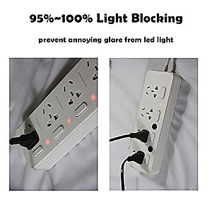 GreCreft LED Light Blocking Stickers, Light Dimming LED Filters, (3 Sheets) Light Covers for Electronics, Light Stickers Blackout, Dimming 80% ~ 100% of LED Lights