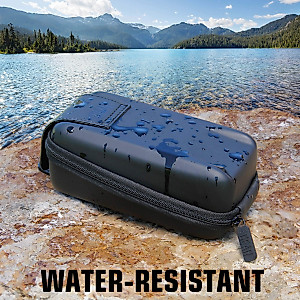 USA Gear Glasses Case Semi Hard Shell - Sunglasses Case/Safety Glasses Case Compatible with Sunglasses, Safety Glasses and More - Rugged Hard Glasses Case with Belt Loop and Carabiner - Black