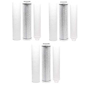 3 Pack Replacement Filter Kit Compatible with Rainsoft 9596 RO System - Includes Carbon Block Filter, PP Sediment Filter & Inline Filter Cartridge