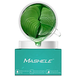 MASHELE Korean 60pcs Aloe Vera Collagen Under Eye Gel Patches Mask, Treatment for Puffy Eyes, Dark Circles, Anti Wrinkle Pads, Moisturizing for Women and Men (60pcs patches aloe vera)