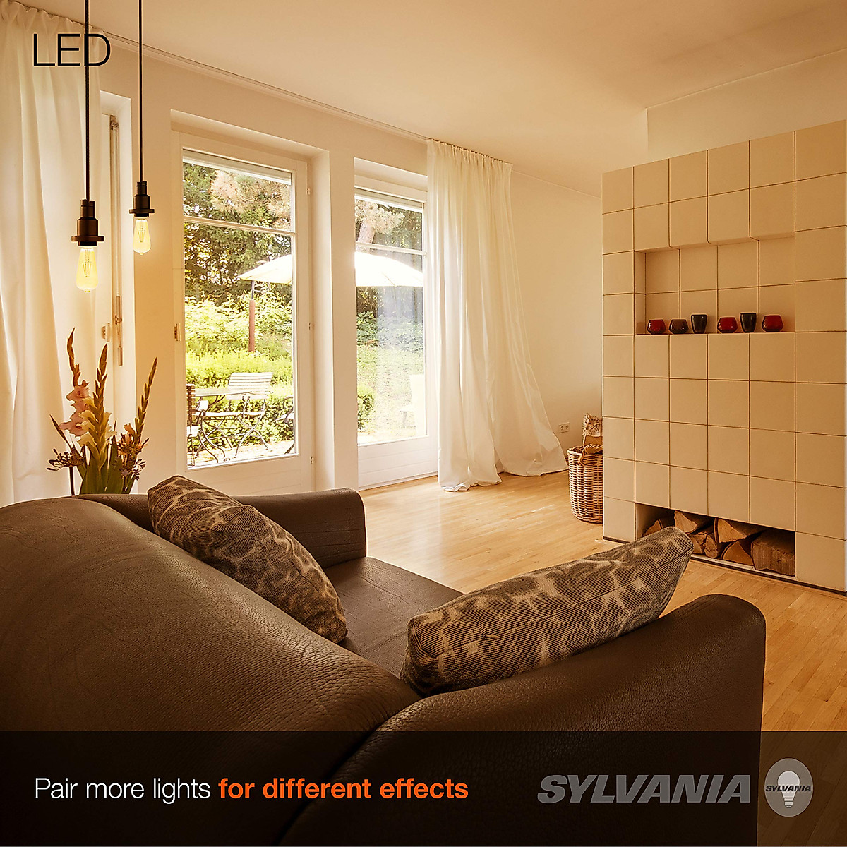 SYLVANIA LED Vintage ST19 60W Equivalent, Efficient 7 W, E26 Medium Base, Dimmable 2175K Amber Glow Light Bulb, 1 pack