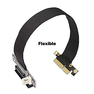 GINTOOYUN PCIE 4X Extension Cable,PCI-Express 3.0 4X Male to Female Riser Cable PCI-E 4X Extender Adapter Jumper for Graphics Card,23cm 180 Degree