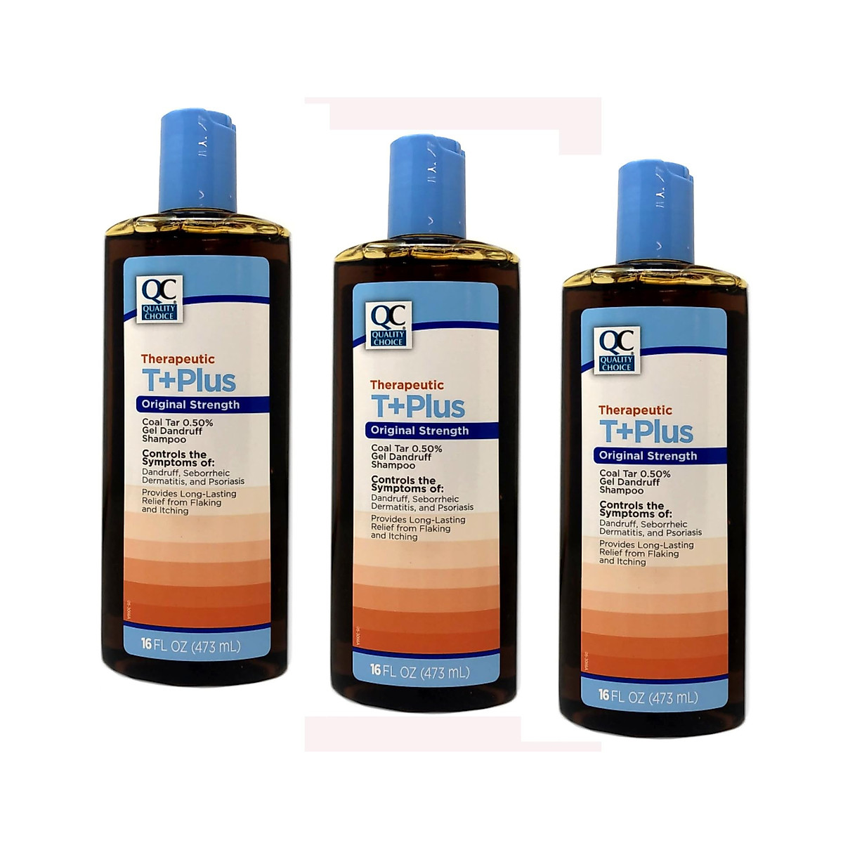 Quality Choice Shampoo Therapeutic T-Gel 16 Ounces, Pack of 3