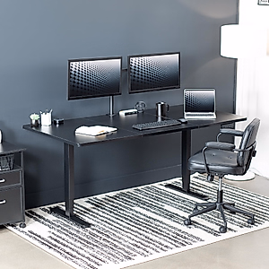 VIVO Electric Height Adjustable 71 x 36 inch Memory Stand Up Desk, Black Table Top, Black Dual Motor Frame with Preset Controller, 2B Series, DESK-KIT-2B7B-36
