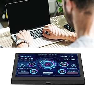 5in inch IPS USB Mini Screen AIDA64 PC CPU RAM HDD Data Monitor Computer Temperature Display Type-C Sub Screen, computer temp monitor pc temperature display mini display pc cpu data monitor mini