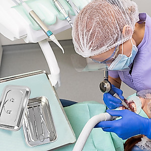 Fabbay 2 Medical Surgical Trays 201 Stainless Steel Dental Instruments Tray Organizer Holder Sterilized Metal Box with Lid and Handle Grip for Medical Surgical Dental Instruments (9 Inch)