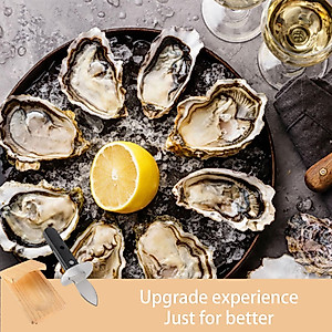 Oyster Opener Clamp, Oyster Shelling Holder Wood, Ergonomic Hand Guard Oyster Shelling Tool, Portable Seafood Tools Suitable for Parties, Picnics
