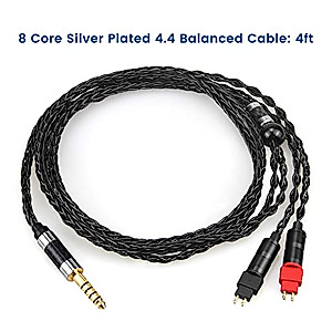 weishan 4.4mm Balanced Cable Replacement for Sennheiser HD600, HD650, HD6XX Headphones, 8 Core Silver Plated Audio Wire, 4ft