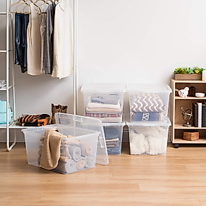 IRIS 58 Quart Clear Storage Box, 6 Pack