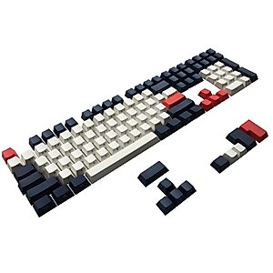 Happy Balls PBT Keycaps Side/Front Print Keycap Set Semi Profile Non-Backlit Thick Cherry MX Key Caps with Key Puller for 60%/87 TKL/104/108 MX Switches Mechanical Keyboard (Navy Blue Plus)