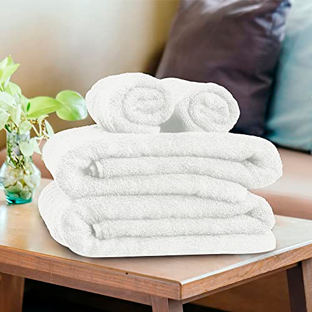 Tens Towels 8 Piece Towels Set, 2 Extra Large Bath Towels, 2 Hand Towels, 4 Washcloths, 100% Cotton, Lighter Weight, Quicker to Dry, Super Absorbent, Perfect Bathroom Towels Set (White)