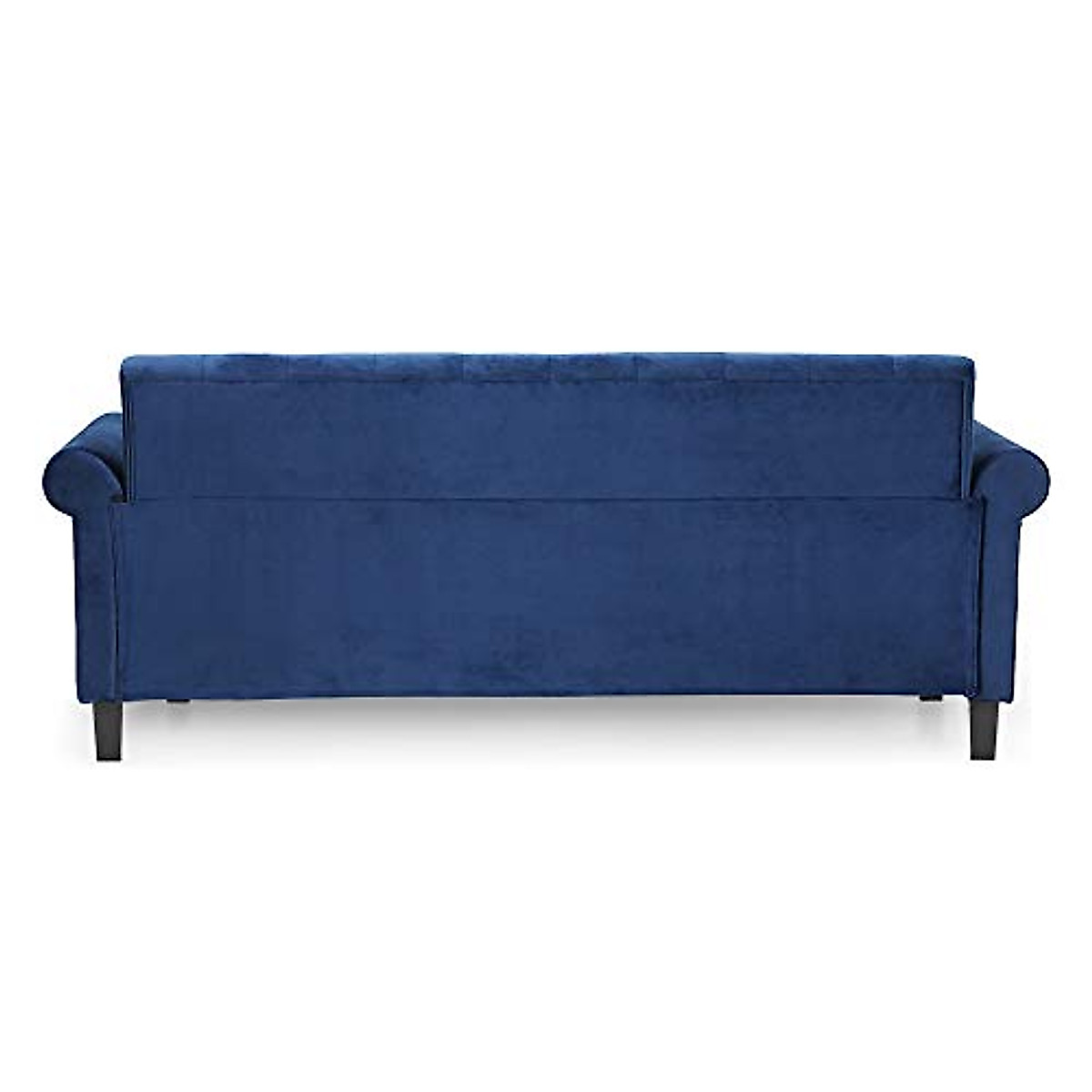 Furinno Bastia Vintage Modern Chesterfield Button Tufted 3-Seater Sofa Couch for Living Room, Navy Velvet