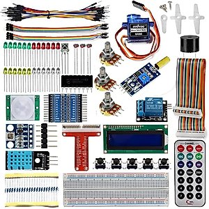 OSOYOO Basic Learning DIY Starter Kit for Raspberry Pi 2 3 4 Model A B B+ Zero W | Create Circuits for Beginners | Ultimate Bundle Includes T Type GPIO Expansion Board, Sensors & More
