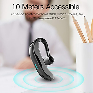 Wireless Headset Wireless Headphone Handsfree Call Earpiece Noise Cancelling Earbud Long Standby Time Earphone Compatible with Smart Cell Phones Trucker Car Driver Business Office Men Women (Grey)