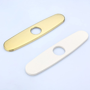 Kohonby Hole Cover Deck Plate Escutcheon 10 Inch for Bathroom or Kitchen Sink Faucet Single Hole Stainless Steel Brushed Gold Faucet Deck Plate
